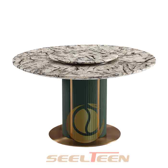 Rotating dining table round marble top hotel room - Seelteen