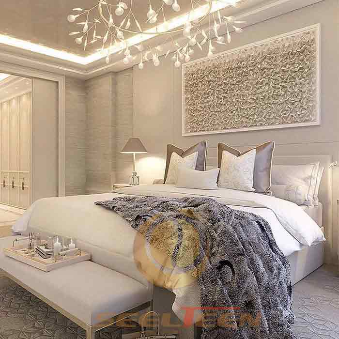 Bed frame metal customized luxury hotel furniture - Seelteen