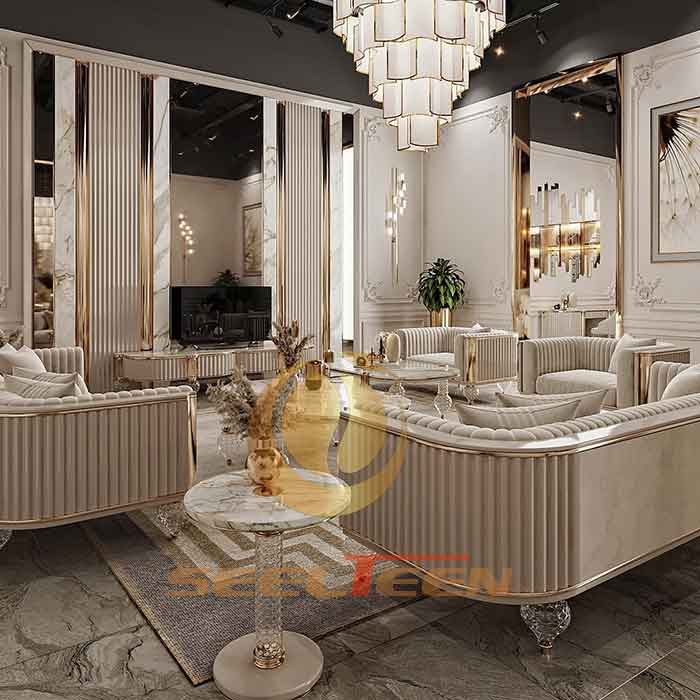 Sofa with clear legs acrylic furniture set -Seelteen