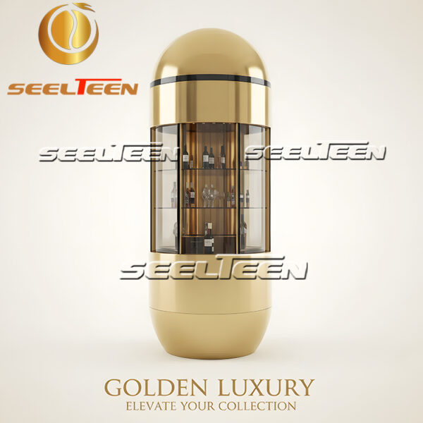 Gold Bar Cabinet Unique Design for Wine Display